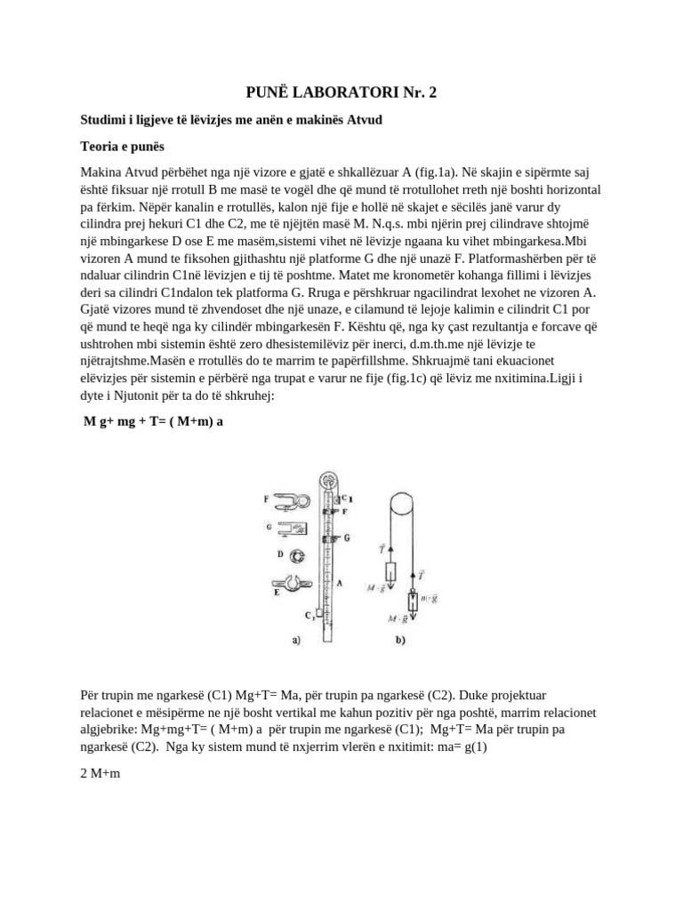 PUNË LABORATORI Fizike 1 Upt | PDF
