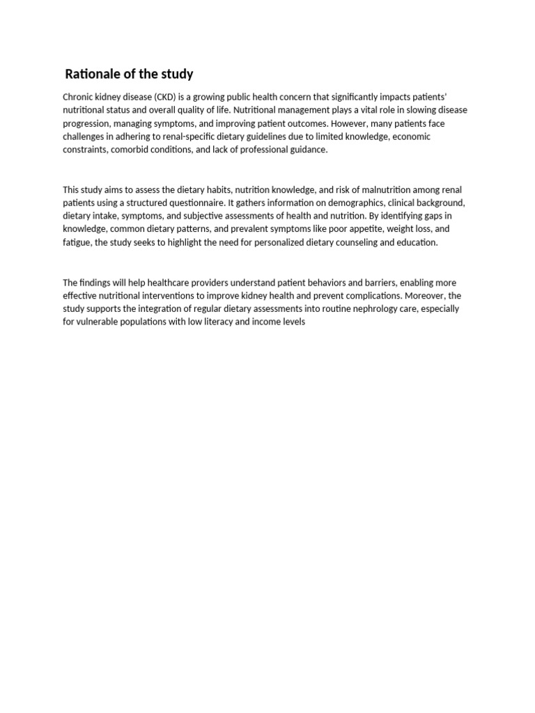 Rationale of The Study | PDF
