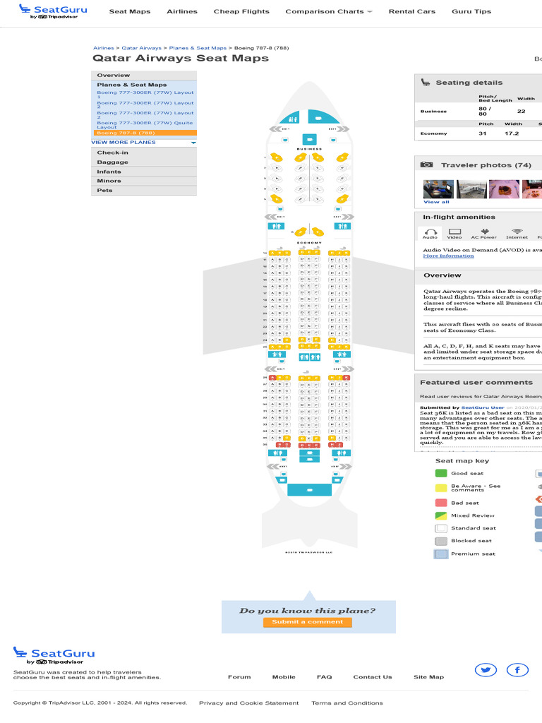 Qatar Airways 777-300ER Seat Map Guide | PDF | Transport | Civil Aviation