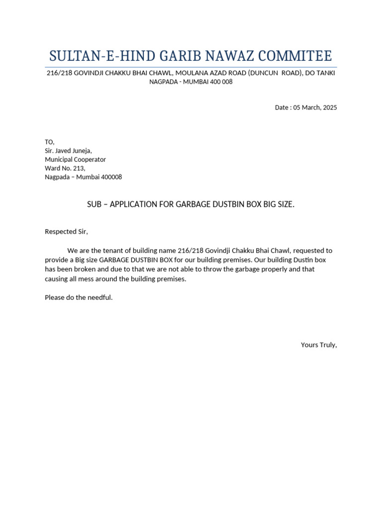 Sultane Hind Letter | PDF