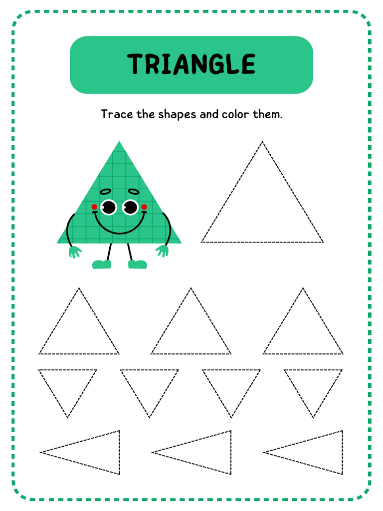 Colorful Fun Trace Geometric Shapes Math Worksheet - 20250521 - 090100 ...