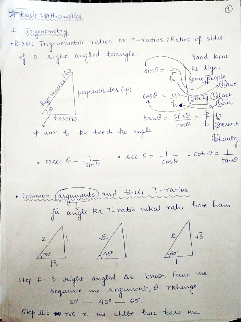 Trigonometry Notes | PDF
