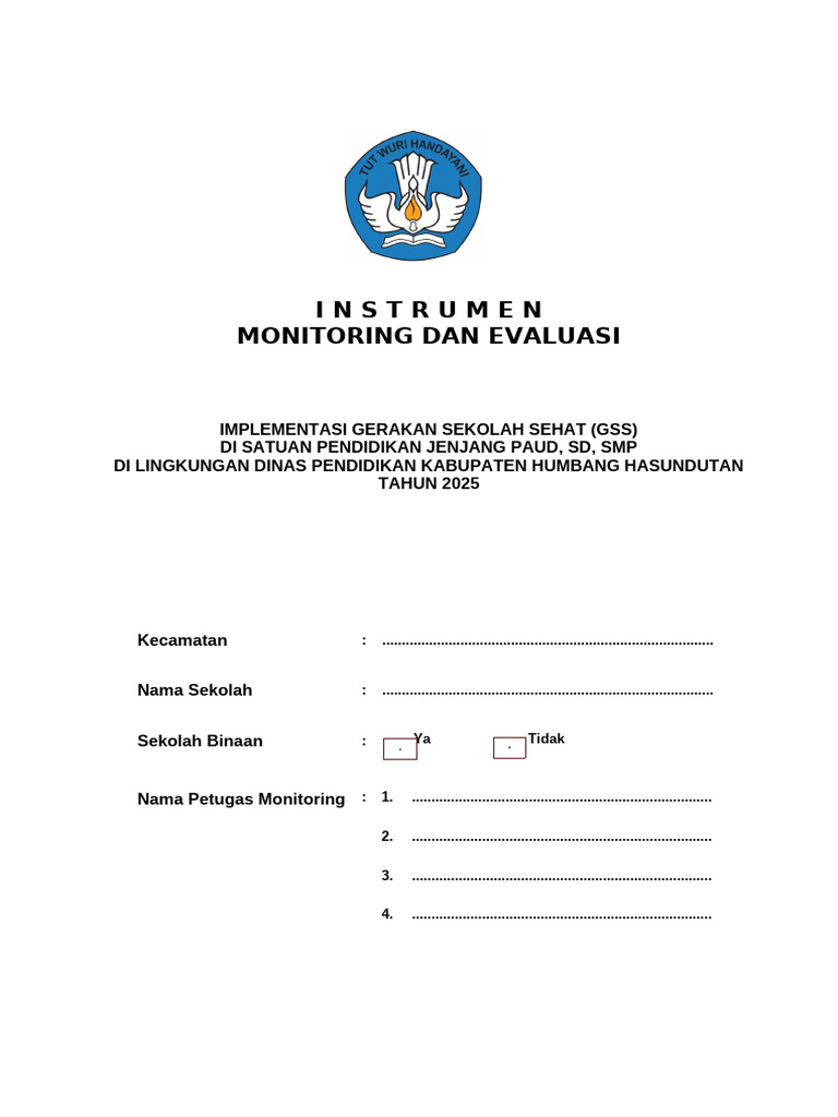 Instrumen Monitoring GSS 2025 | PDF
