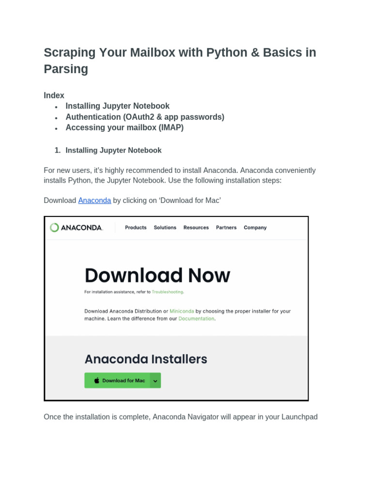 Scraping Your Mailbox with Python & Basics in Parsing | PDF | Gmail | Password