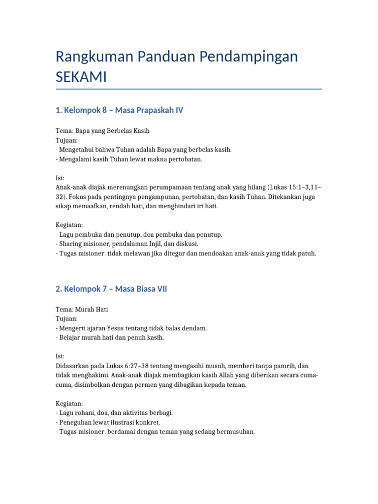 Rangkuman_Lengkap_Pendampingan_SEKAMI | PDF
