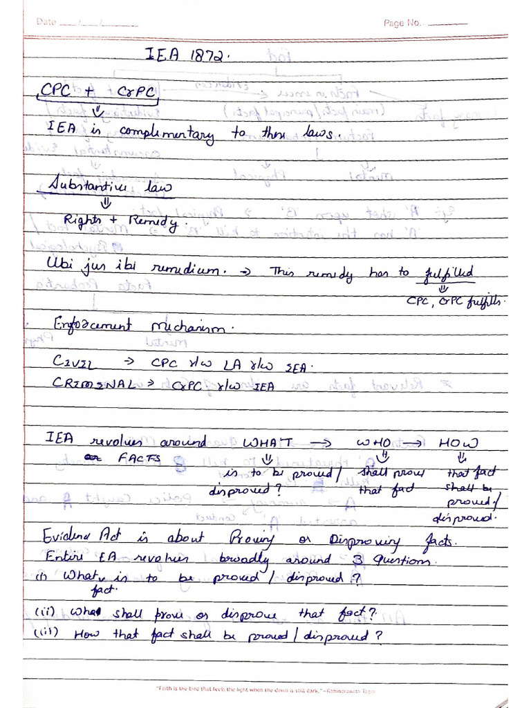 Indian Evidence Act Notes | PDF