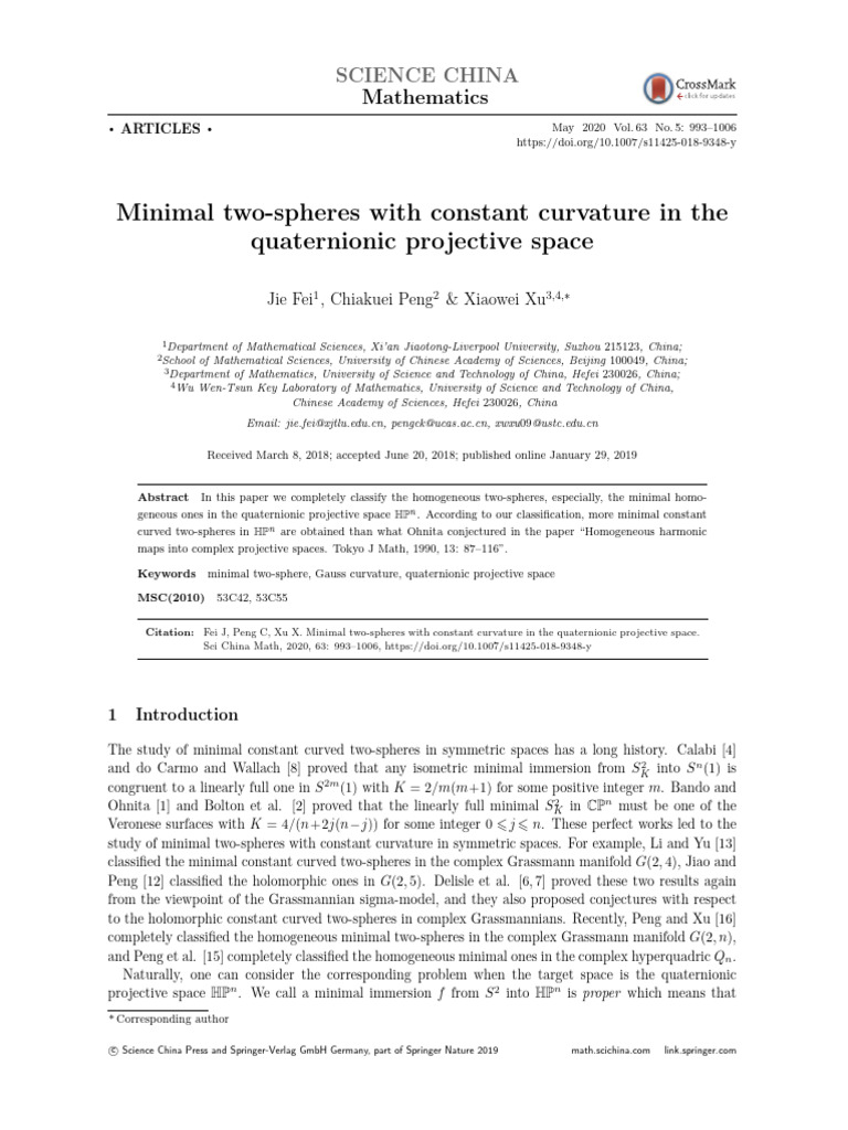 Minimal Two-Spheres With Constant Curvature in The Quaternionic ...