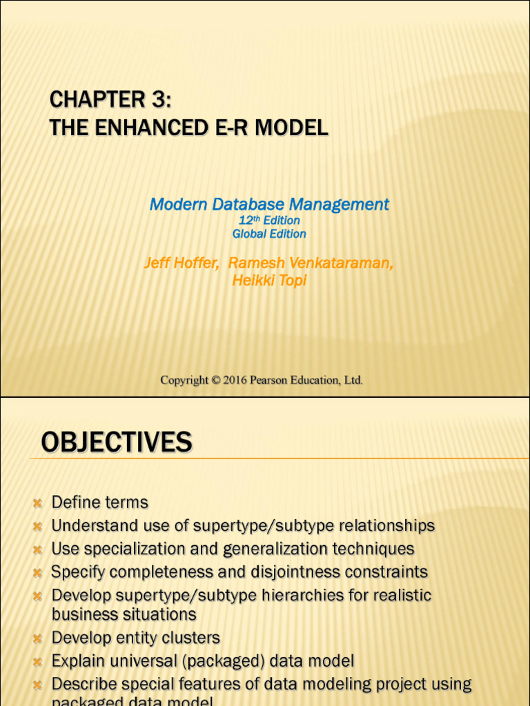 Ch03 - The Enhanced E-R Model | PDF | Data Model | Information Science