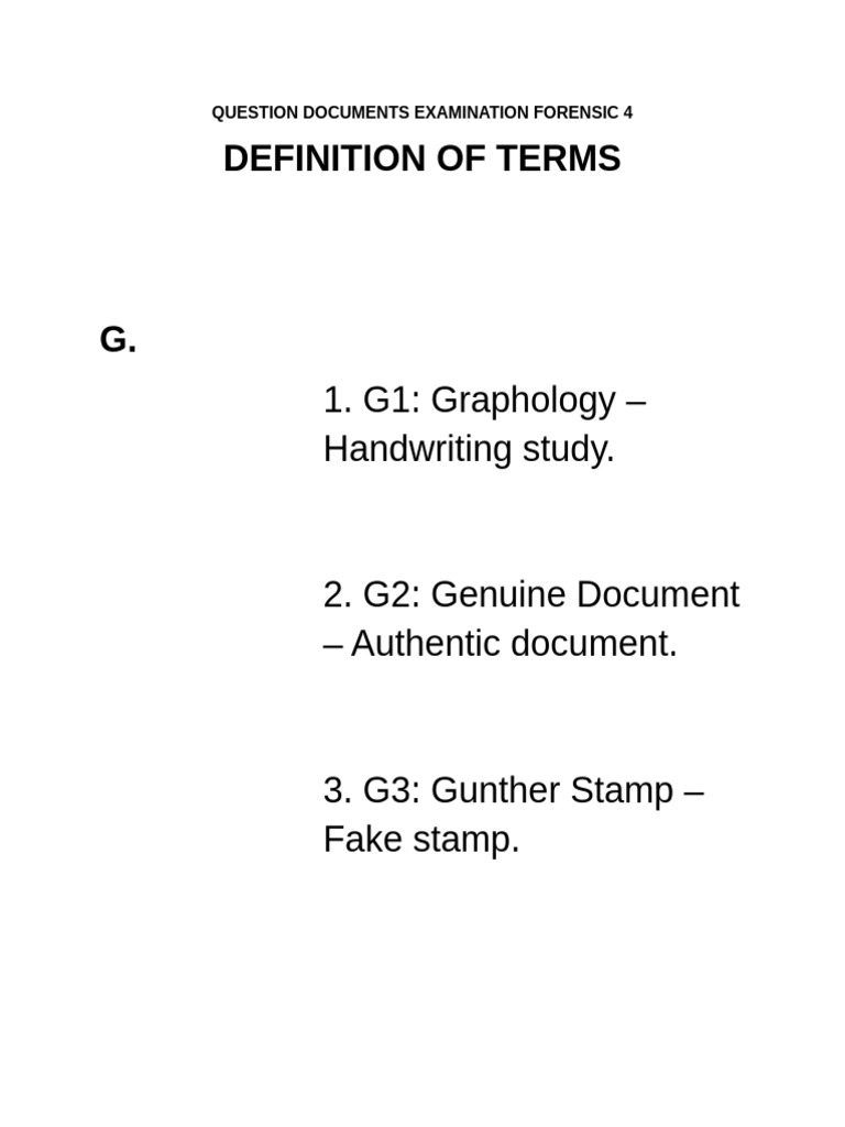 Forensic Document Examination Terms | PDF | Pencil | Adhesive