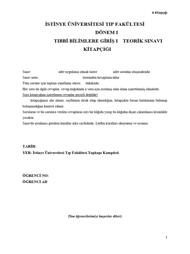 2022-2023 DÖNEM I Kurul 2 Sınavı | PDF