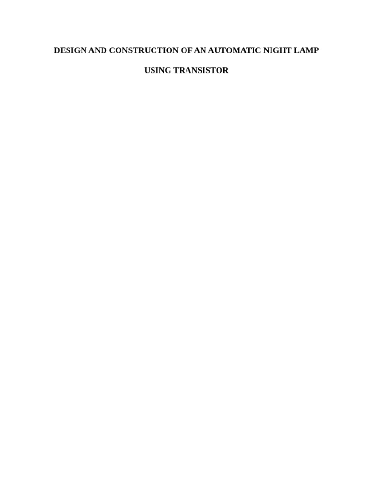 Automatic LED Night Lamp Design | PDF | Resistor | Rectifier