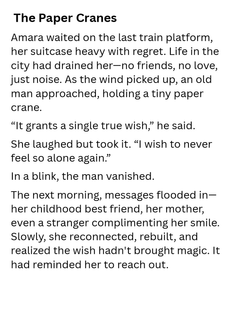The Paper Cranes | PDF