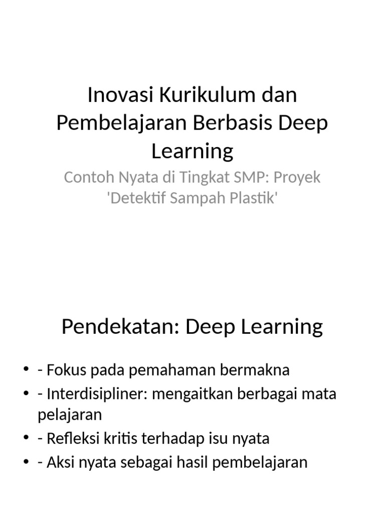 Inovasi Kurikulum Deep Learning SMP | PDF