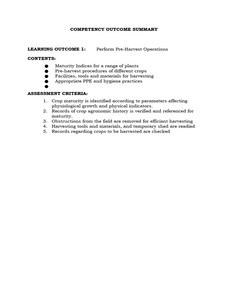 Competency Outcome Summary | PDF