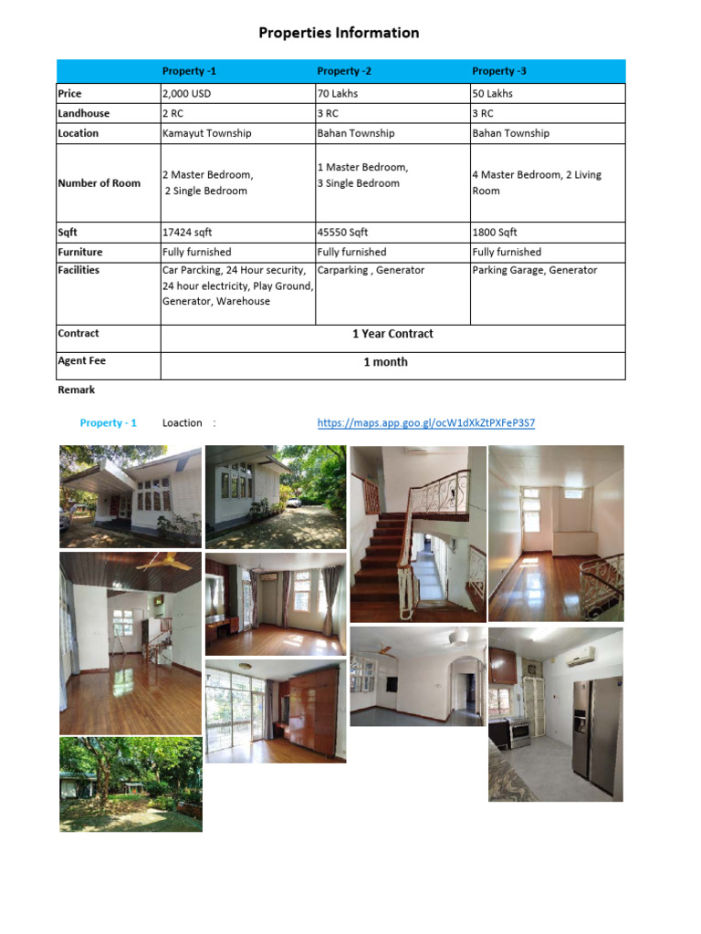 Properties info( For LH) | PDF