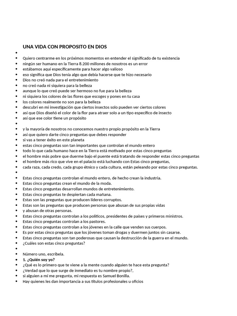 Una Vida Con Proposito en Dios | PDF | Dios | Creencia religiosa y doctrina