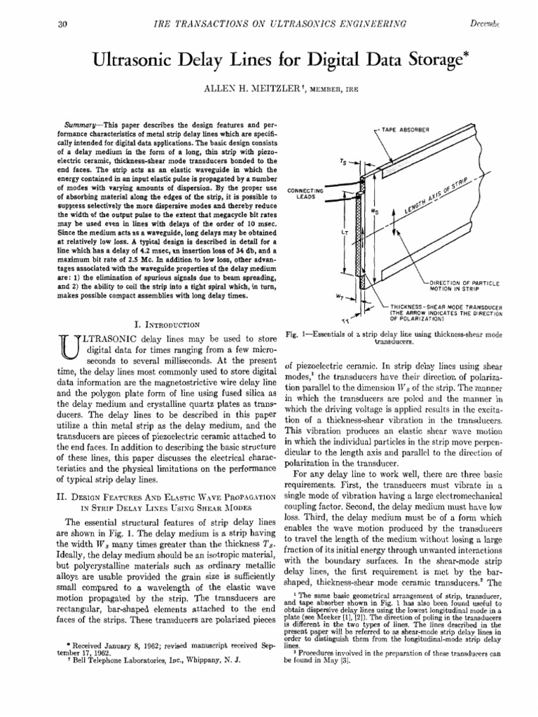 Ultrasonic Delay Lines For Digital Data Storage-Pqf | PDF | Dispersion ...