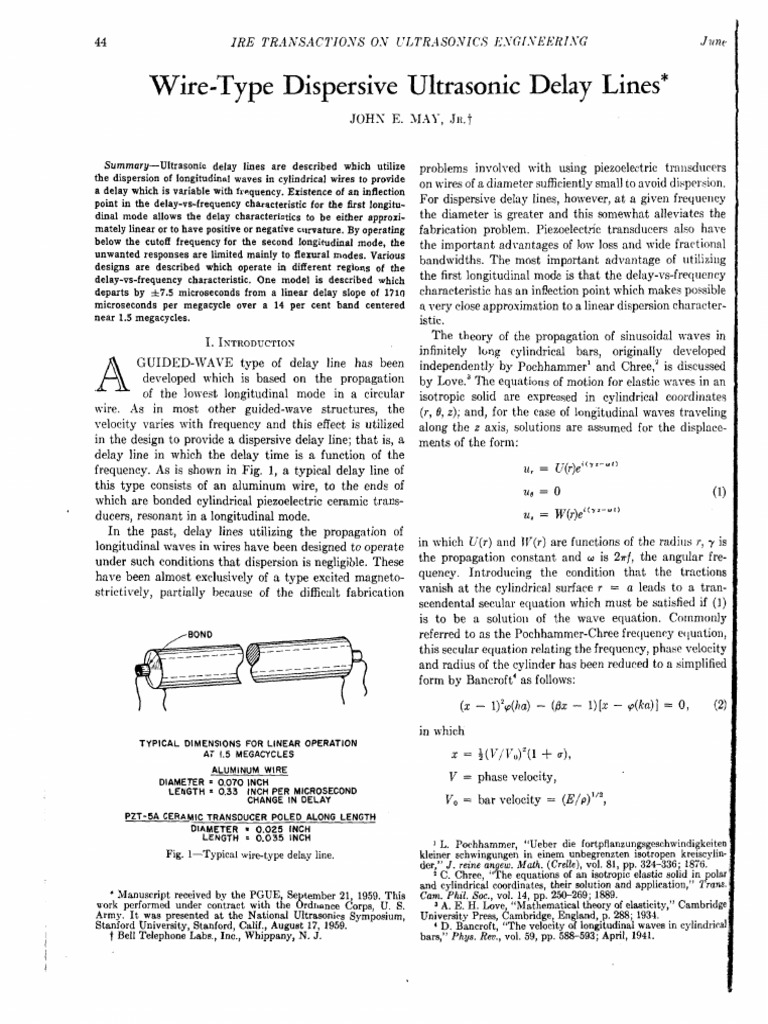 Wire-Type Dispersive Ultrasonic Delay Lines-qHI | PDF | Waves ...