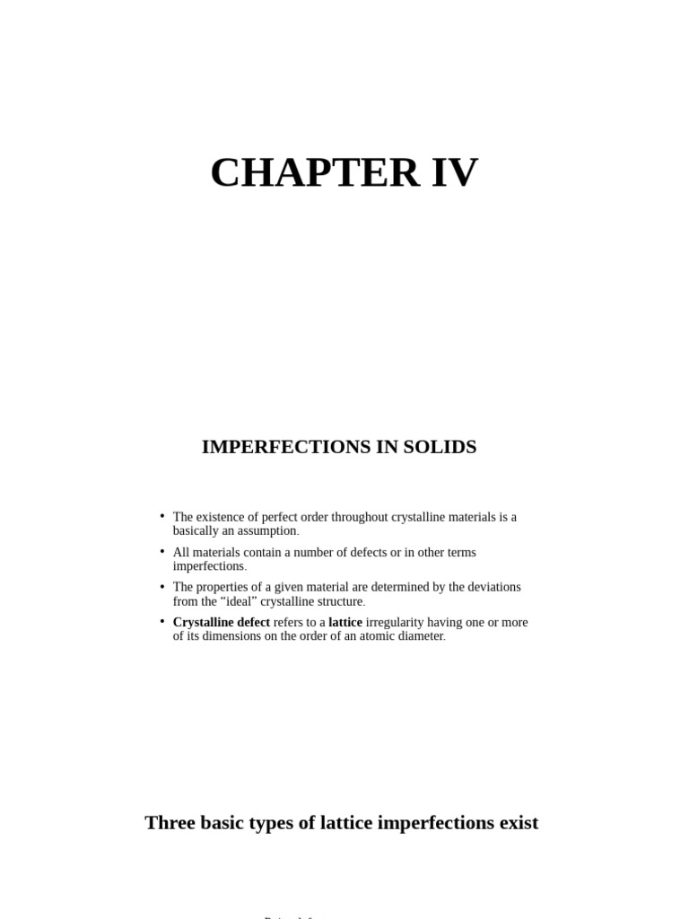4.chapter III Imperfections in Solids | PDF | Dislocation | Plasticity (Physics)