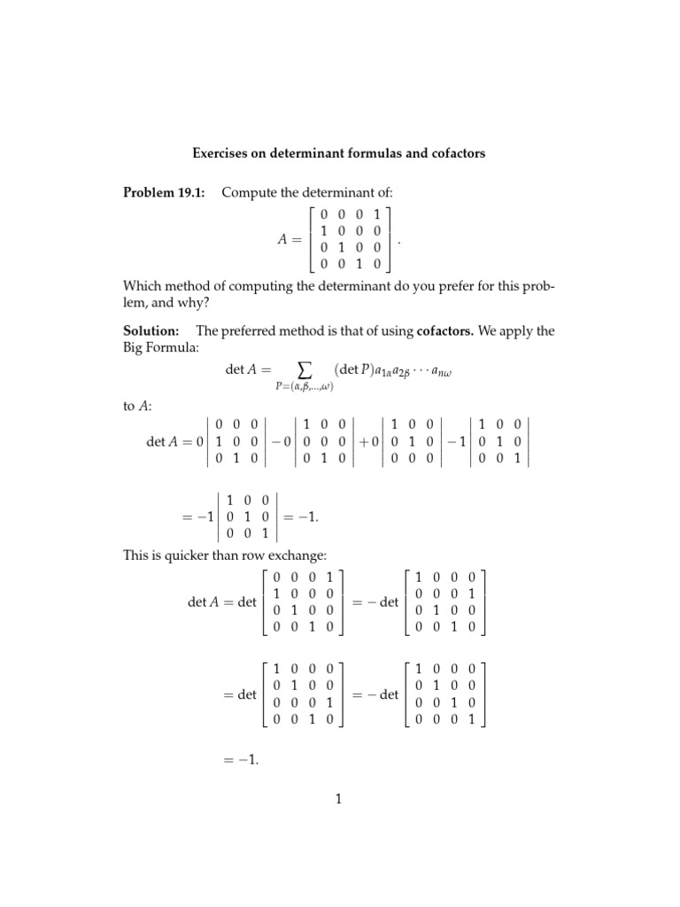 MIT18 06SCF11 Ses2.6sol | PDF | Determinant | Matrix (Mathematics)