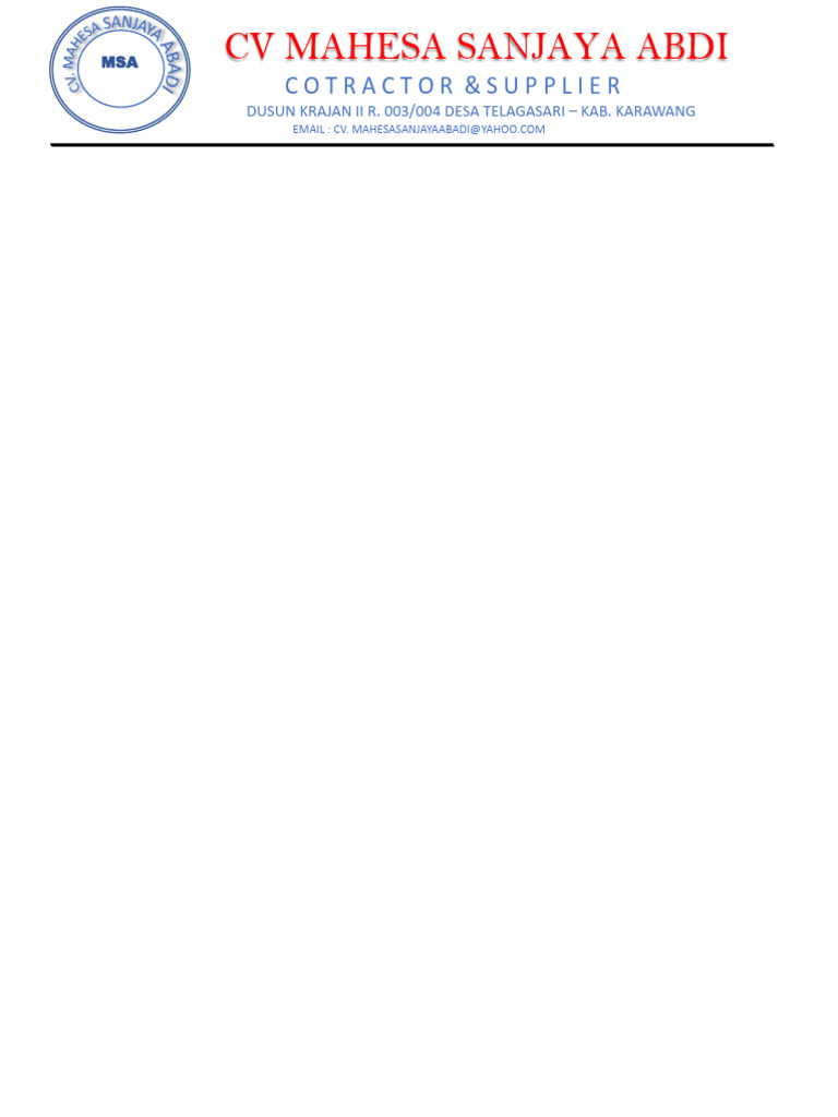 Kop Surat CV Mahesa | PDF