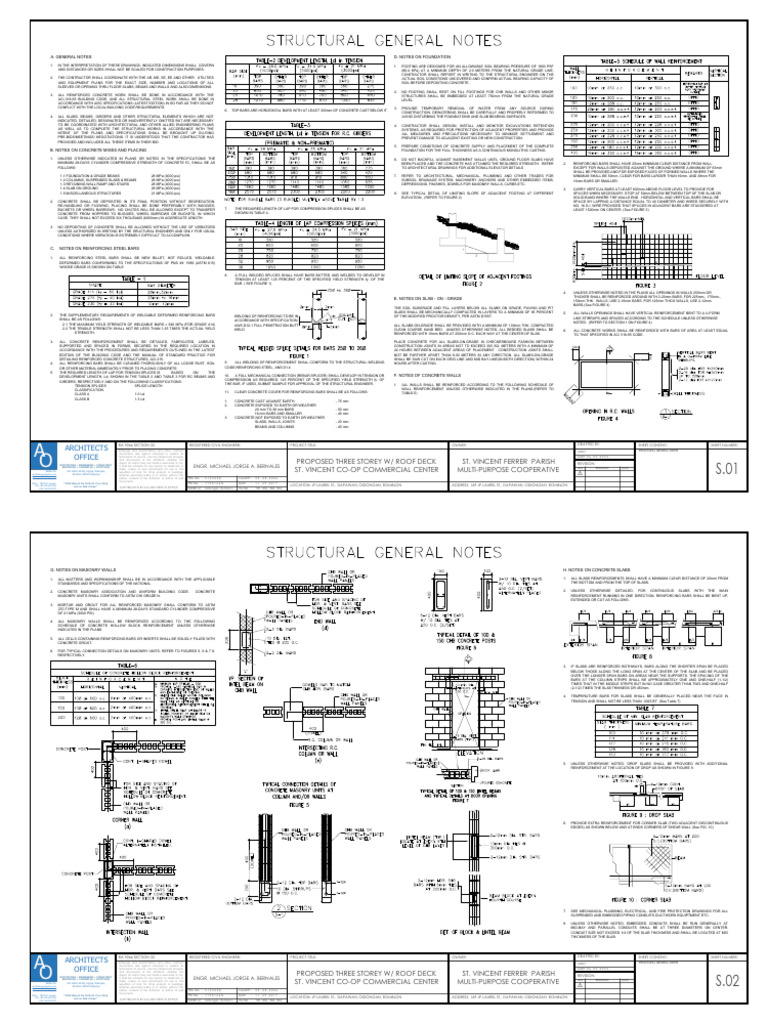 ST - Vincent Co-Op Commercial Center Structural Plans 09.02.2024 | PDF | Concrete | Beam (Structure)