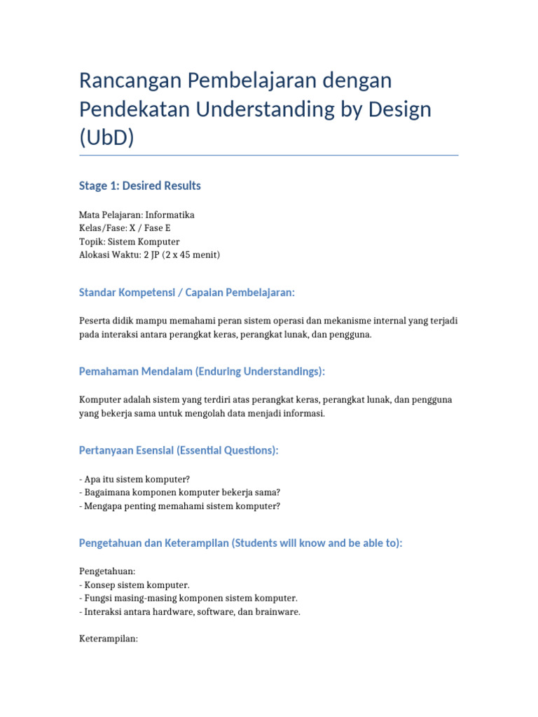 RPP_UbD_Sistem_Komputer | PDF