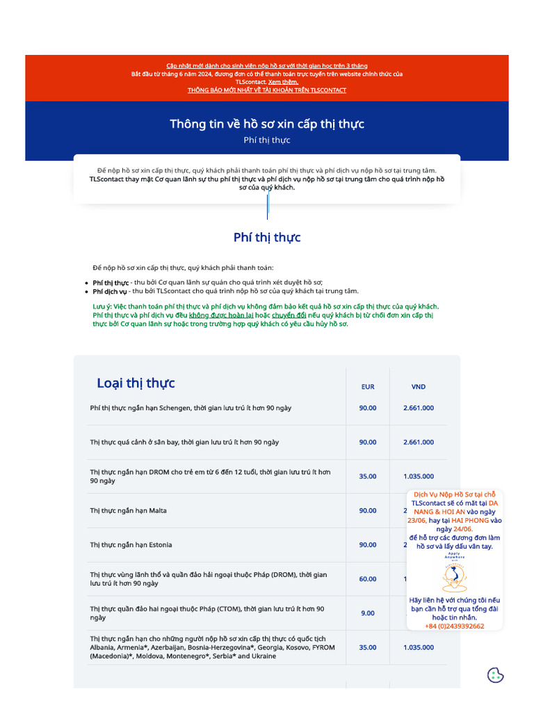 Phí Thị Thực - TLScontact Hà Nội | PDF