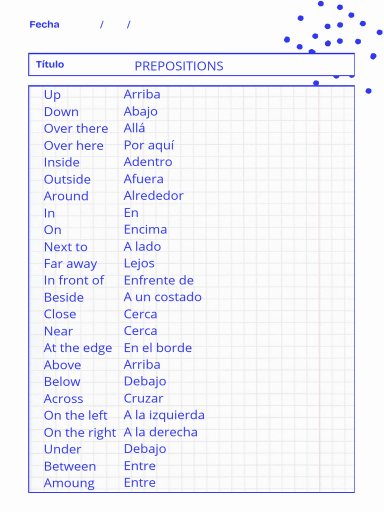 Preposiciones Inglés | PDF