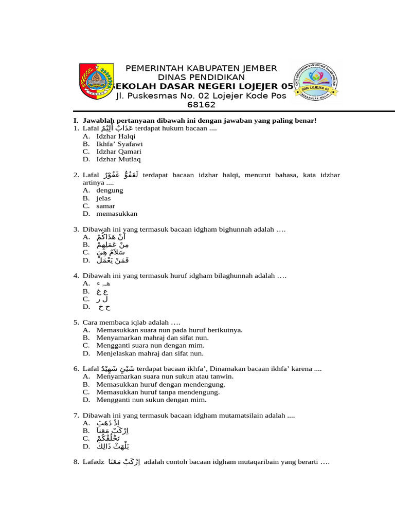 02 Soal Bta Asaj Kelas 6 Th. Ajaran 2024-2025 Fix | PDF