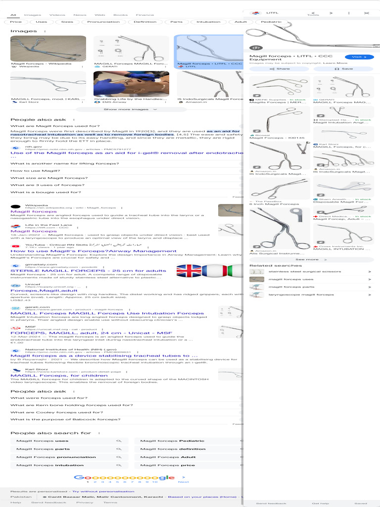 Magill Forceps - Google Search | PDF | First Aid | Intensive Care Medicine