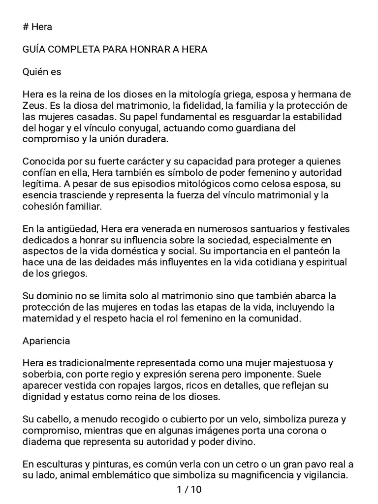 Hera | PDF | Hera | Rituales