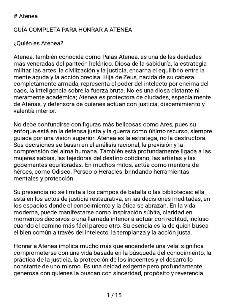 Atenea | PDF | Atenea | Sabiduría