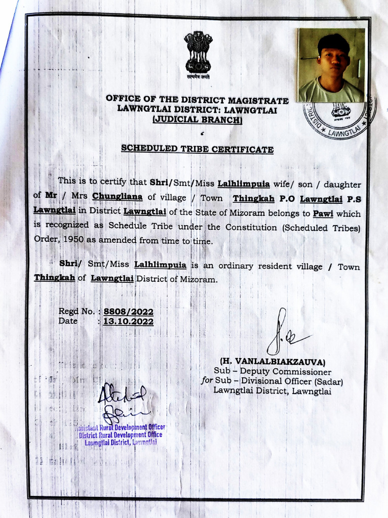 Scheduled Tribe Certifica | PDF