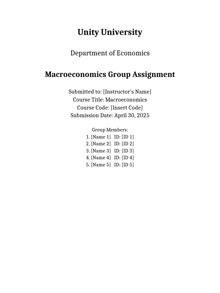 Macro Assignment Unity 2025 With Cover | PDF | Macroeconomics | Gross Domestic Product