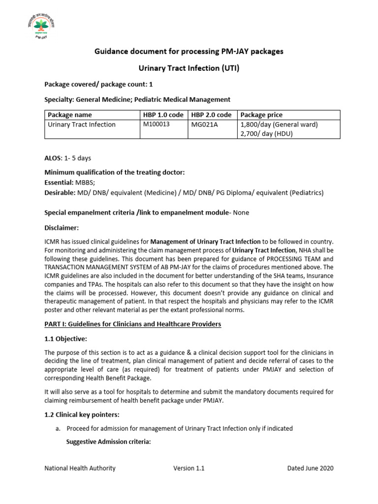 Urinary Tract Infection Guidelines - PPD - CPD | PDF | Urinary Tract ...