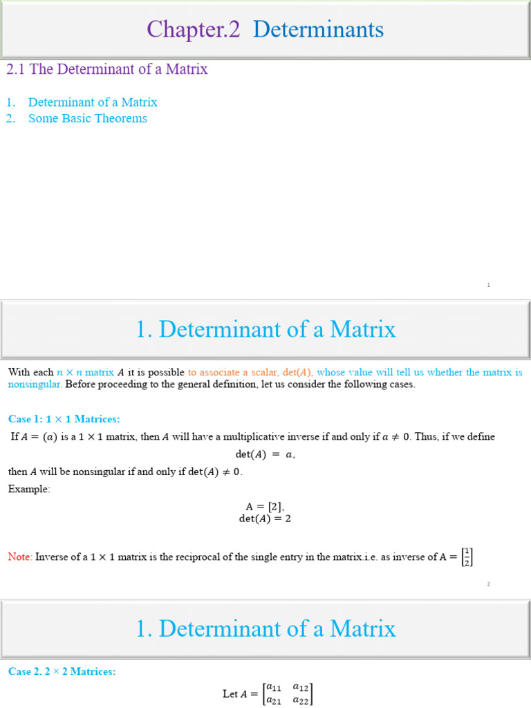 Understanding Matrix Determinants | PDF | Matrix (Mathematics ...