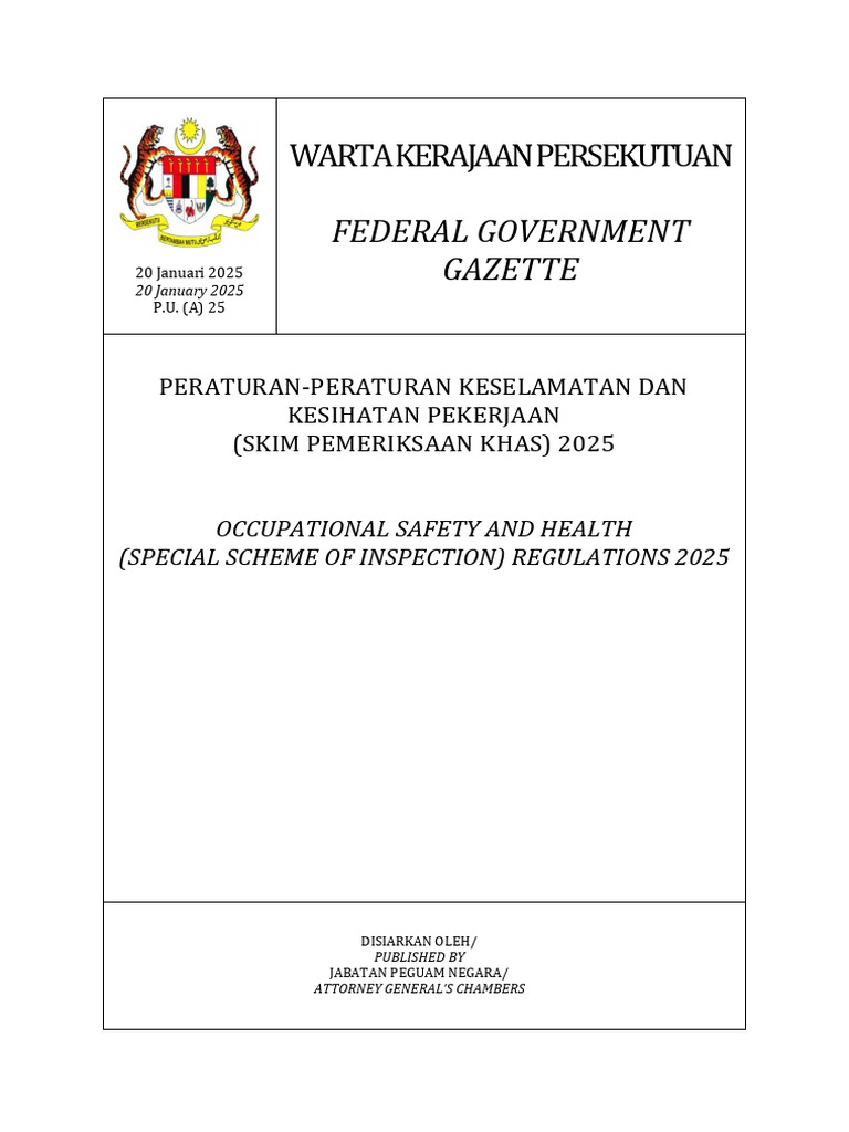 Special Scheme Inspection Regulations 2025 - 250121 - 211252 | PDF