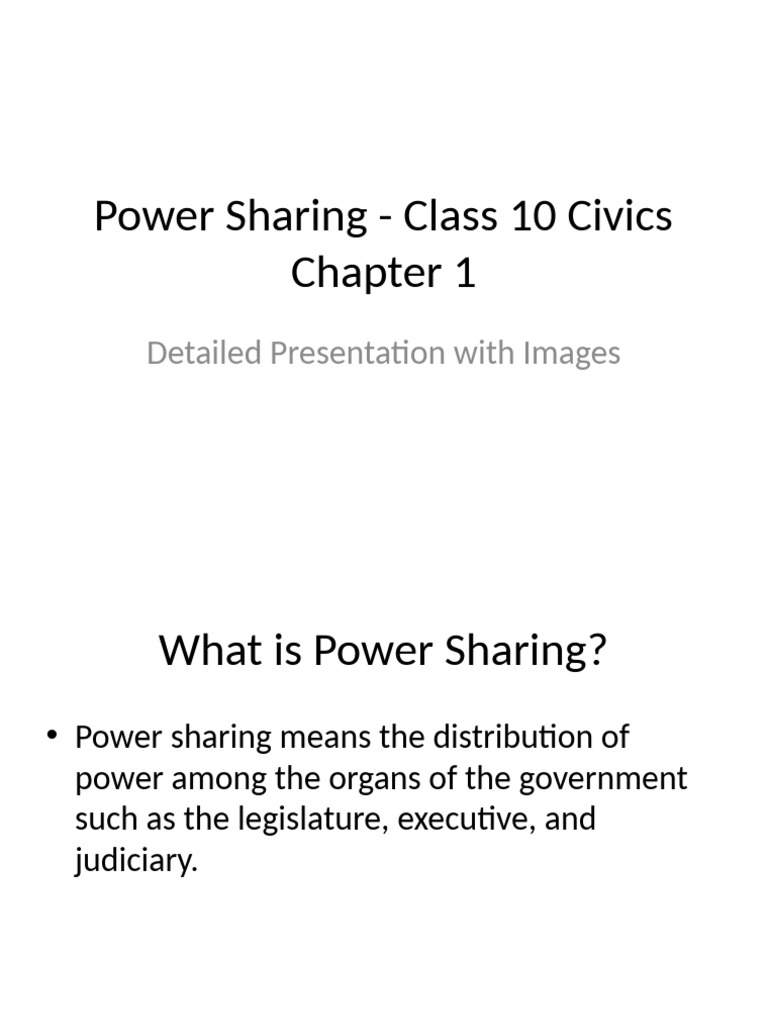 Power Sharing Class10 | PDF | Democracy | Political Ideologies