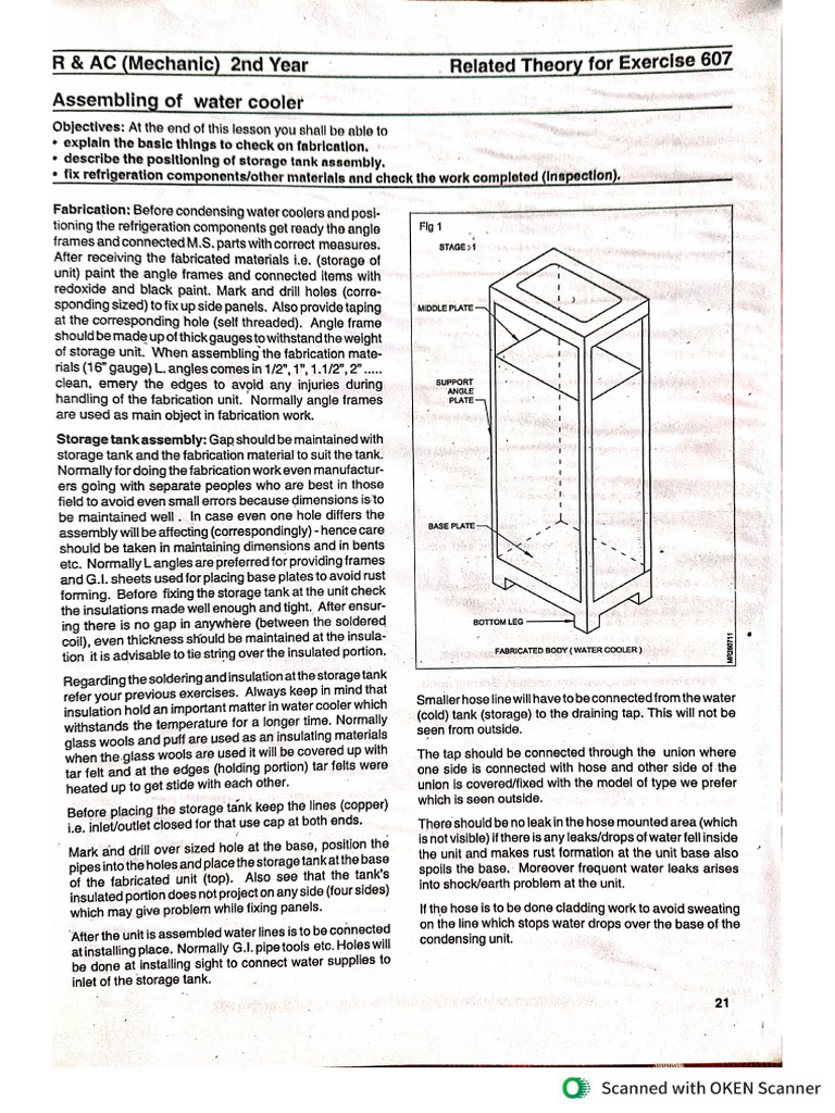 Assembling of Water Cooler | PDF