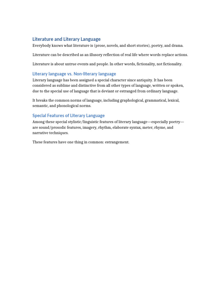Literary Language | PDF