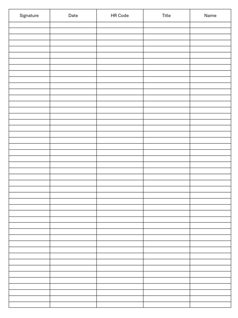 Signature Date HR Code Title Name | PDF