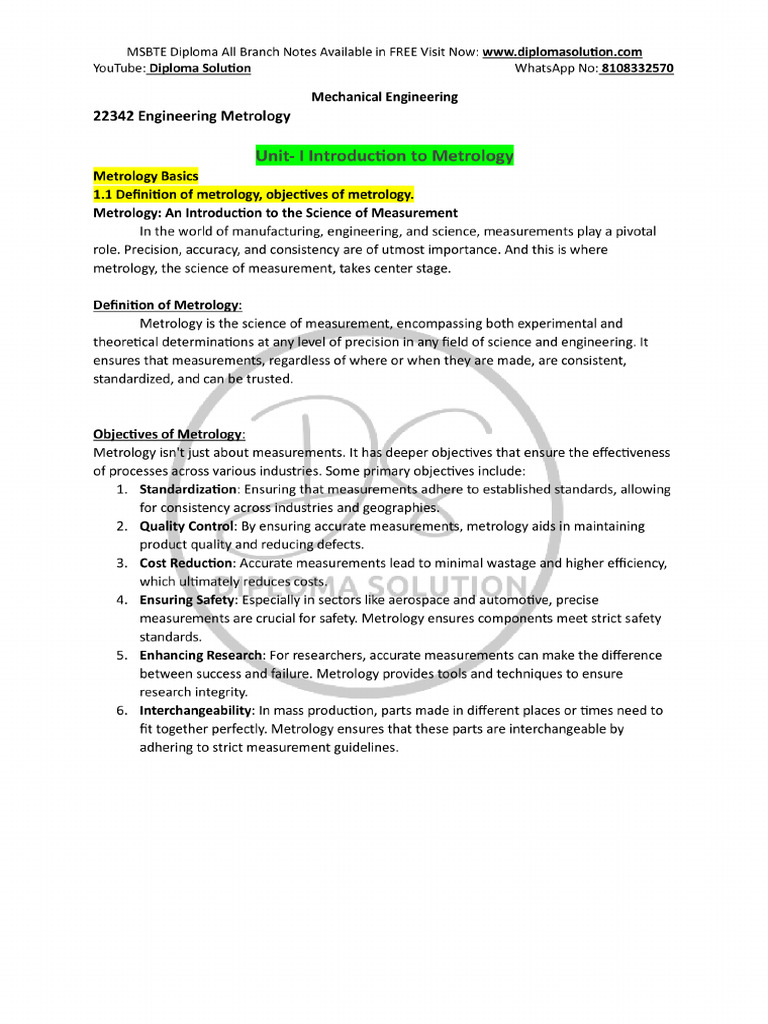 Engineering Metrology | PDF