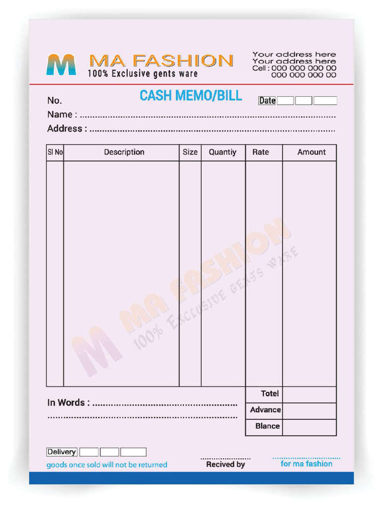Vecteezy - Business Payment Cash Memo Invoice Vector Template Design ...