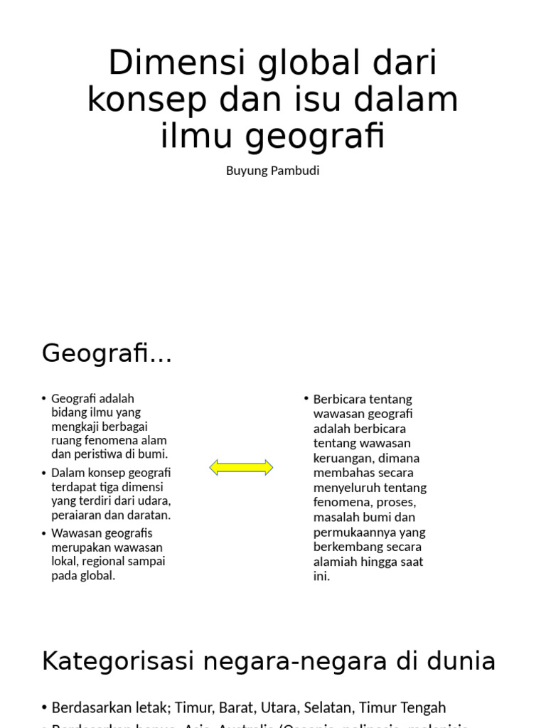 Dimensi Global dalam Ilmu Geografi | PDF