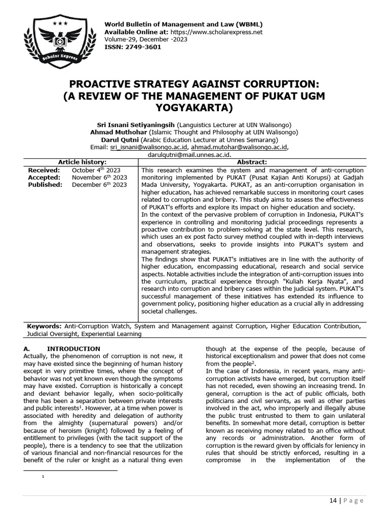 3504-Article Text-6359-1-10-20231208 | PDF | Corruption | Political Corruption