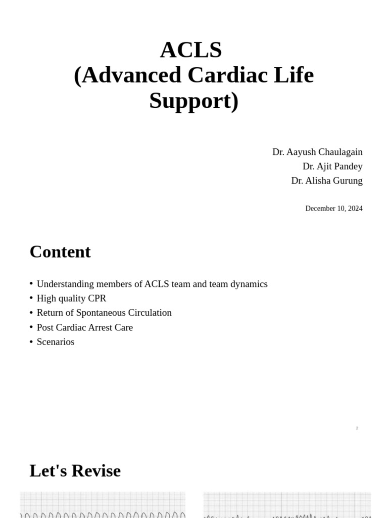 Acls-2nd Session | PDF | Cardiopulmonary Resuscitation | Cardiac Arrest