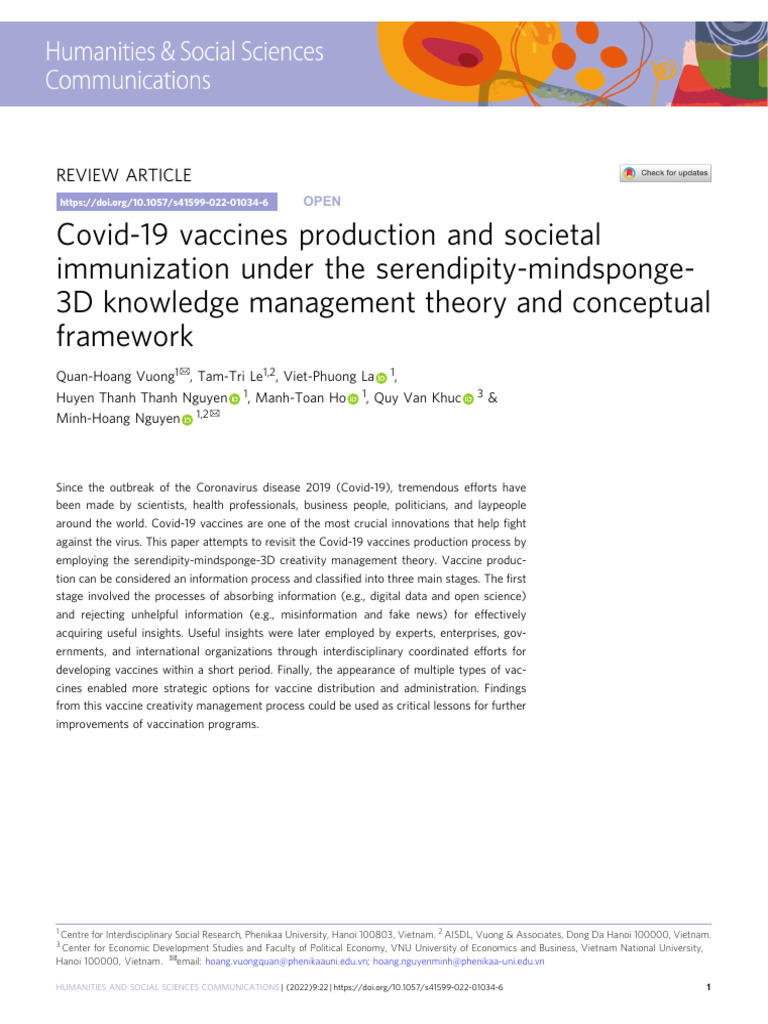 Covid-19 Vaccines Production and Societal Immunization Under The Serendipity-mindsponge-3D ...