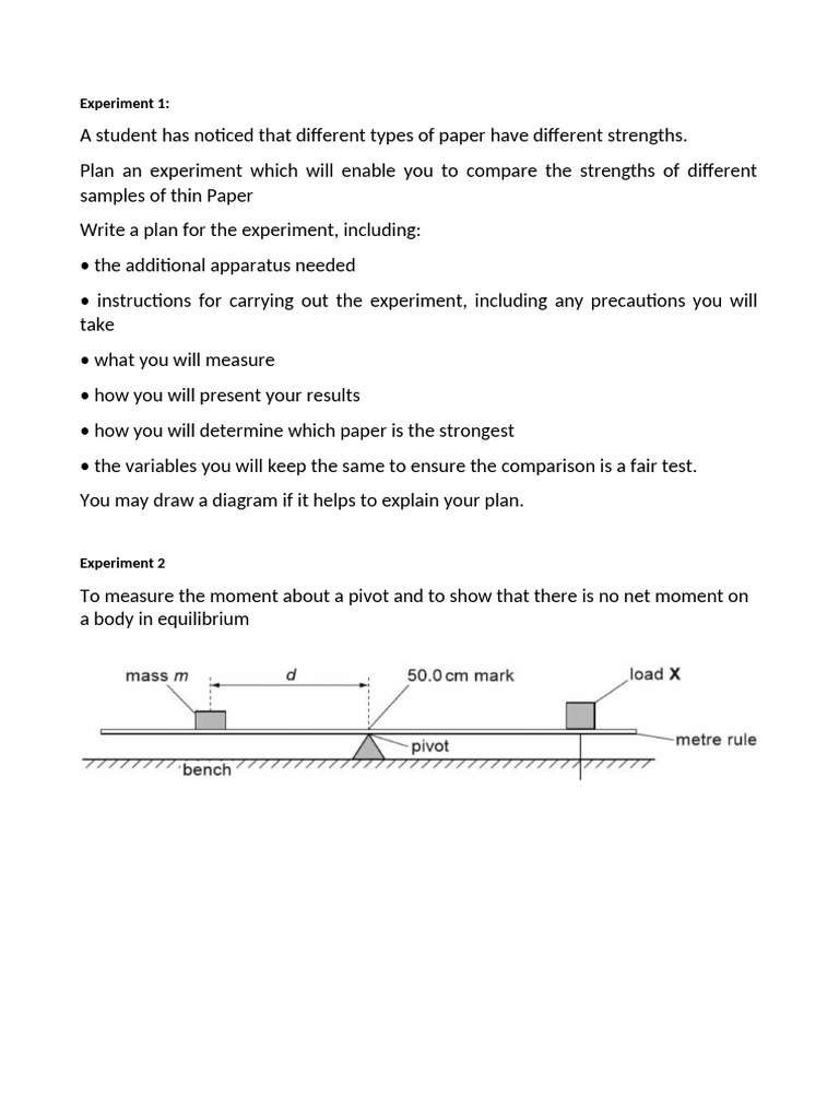 Comparing Paper Strengths Experiment | PDF