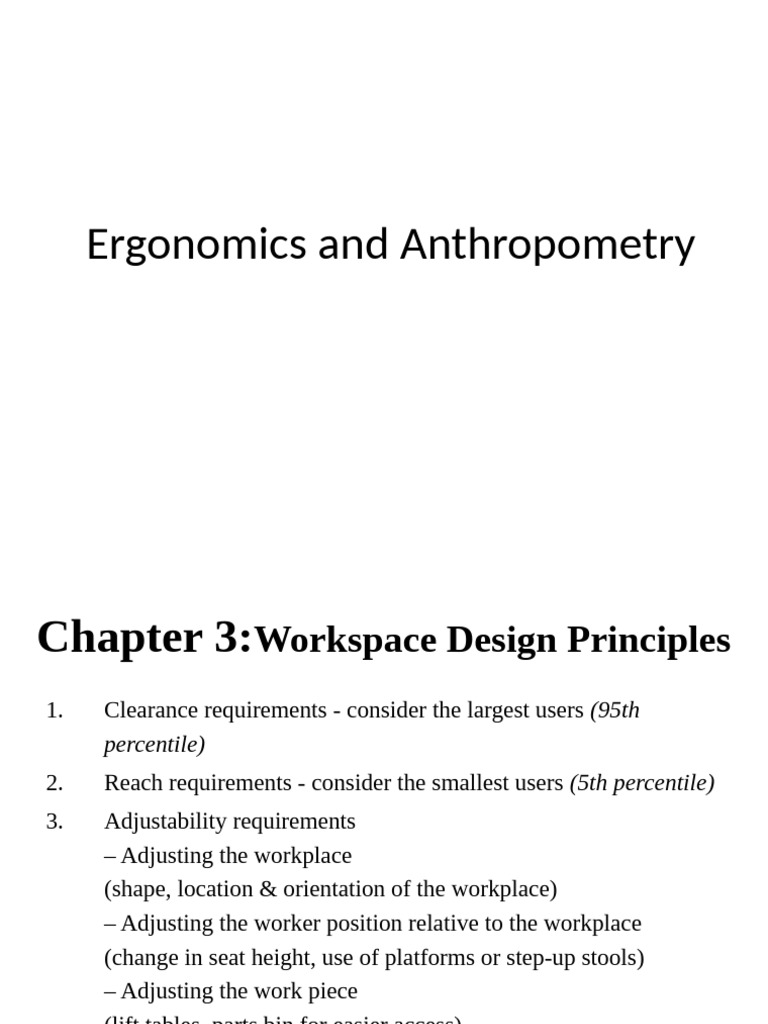 Ergonomics and Anthropometry (3) | PDF | Chair | Anthropometry